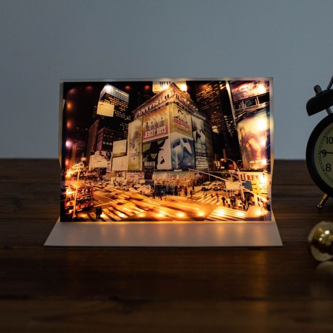 Times Square Light Up Postcard LED New York City Skyline Card DLMC07